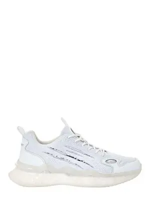 PLEIN SPORT Lace-up Low-top Sneakers In Technical Mesh - White