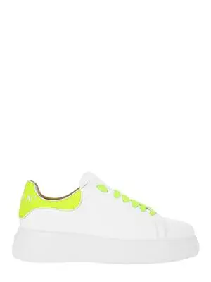 Philipp Plein Smooth Leather Platform Sneakers With Rear Logo - White