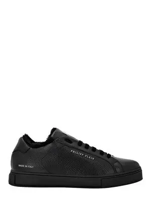 Philipp Plein Leather Sneakers - Black