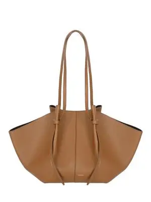 Yuzefi Yuzefi Large Mochi Shoulder Bag In Grained Leather Beige