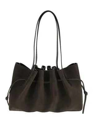 Yuzefi Textured Drawstring Shoulder Bag - Brown