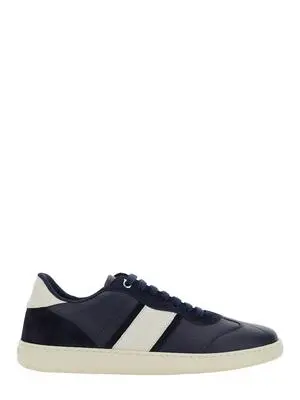 FERRAGAMO Two-tone Leather Low-top Trainers - Blue