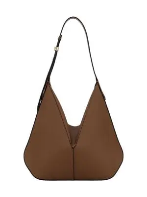 VALEXTRA Vivi Grained Leather Hobo Bag With Adjustable Handle - Brown