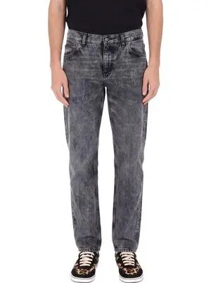 Dolce & Gabbana Acid Wash Straight Leg Jeans - Black