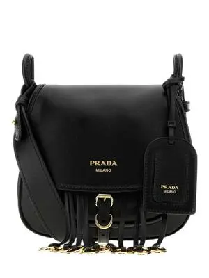 Prada PRADA Fringe Satchel Bag Black