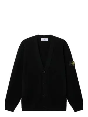 Stone Island Virgin Wool Knit Cardigan - Black