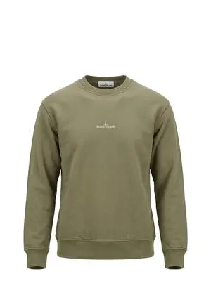Stone Island Crew Neck Sweatshirt With Back Print - Green