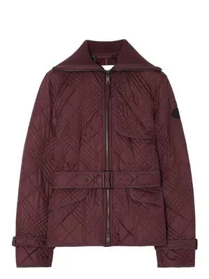 Burberry Micro Check-stitch Nylon Abbeydale Jacket - Vineyard Red