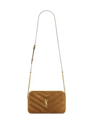 Saint Laurent Suede Loulou Camera Bag - Beige