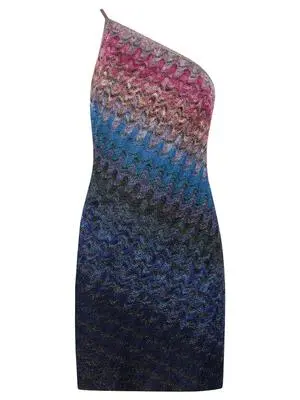 Missoni One-shoulder Dégradé Viscose Lamé Mini Dress - Multicoloured