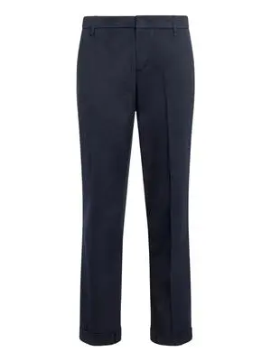 DONDUP Tailored Trousers With Cuffed Hem - Navy