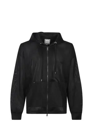 WOOYOUNGMI Zipped Mesh Hoodie - Black