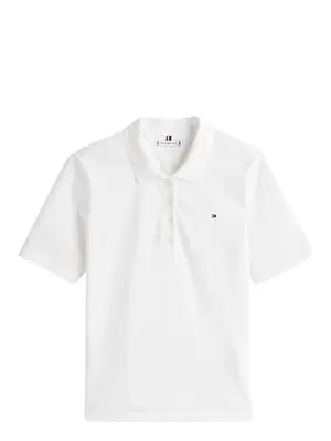 Tommy Hilfiger Short Sleeve Polo Shirt With Button Detail - Ecru