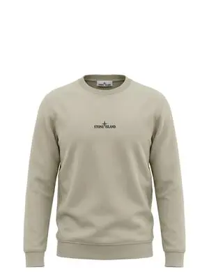 Stone Island Logo Crewneck Sweatshirt With Back Print - Verde