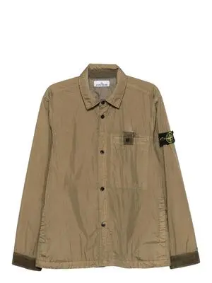 Stone Island Patch Chest Pocket Overshirt Jacket - Verde