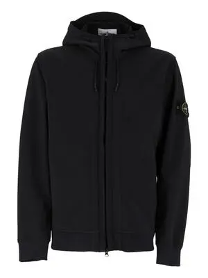 Stone Island Hooded Zip-up Sports Jacket - Black