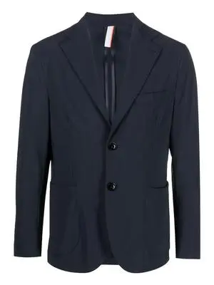 PMDS PREMIUM MOOD DENIM SUPERIOR Notched Lapel Button-down Jacket With Patch Pockets - Navy
