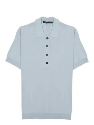 LOW BRAND Techno Viscose Polo Shirt For - Azure
