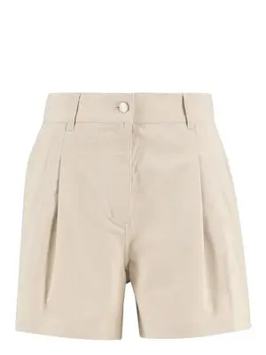 Barbour Pleated Cotton Shorts - Beige