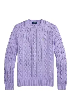 Ralph Lauren Classic Fit Quarter Zip Cotton Sweater - Violet