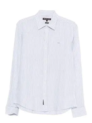 Michael Kors Linen Button-up Shirt For - Light Blue