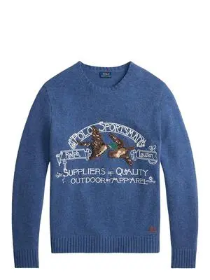 Ralph Lauren Crew Neck Sweater With Graphic Detail - Navy