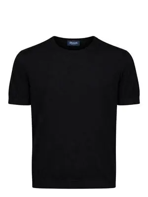 DRUMOHR Classic Round Neck Short Sleeve Sweater - Black