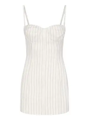 DONDUP Virgin Wool Blend Dress With Stretch - White