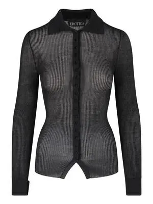 DONDUP DONDUP Metal-Accented Ribbed Viscose Shirt