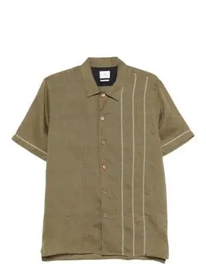 Paul Smith Stylish Linen Shirt For - Green