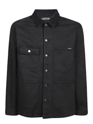 TOM FORD Long Sleeve Utility Coat With Chest And Front Pockets - Navy