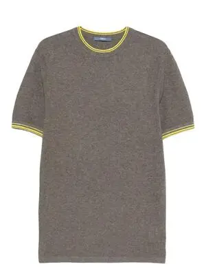 PEOPLE OF SHIBUYA Crew Neck Sweater With Contrast Trim - Grey
