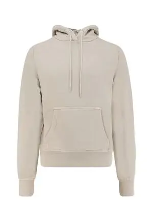 ENTIRE STUDIOS Cotton Drawstring Hood Sweatshirt With Ribbed Cuffs - Beige