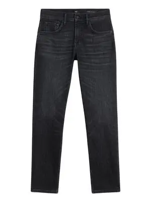 7 For All Mankind Classic Cotton Blend Denim Jeans - Black