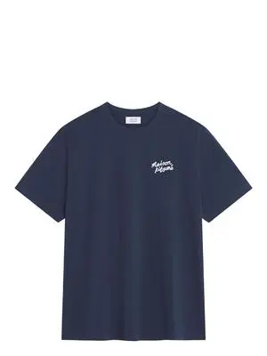 Maison Kitsuné Logo T-shirt With Short Sleeves - Navy