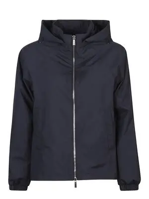 MOORER Zip-up Hooded Jacket - Navy