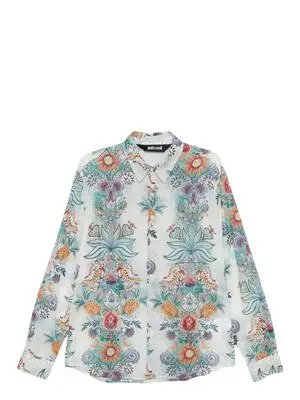 Just Cavalli Sleek Casual Button-up Shirt For - Navy