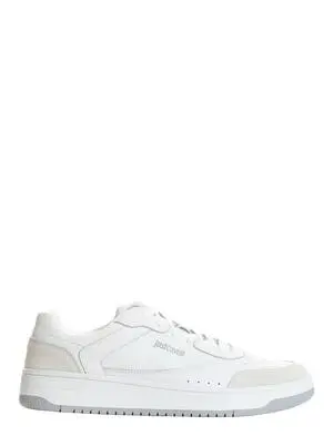 Just Cavalli Leather And Pu Sneakers - White