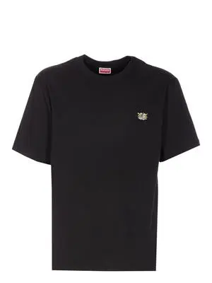 KENZO Kenzo Embroidered Patch Crew Neck Short Sleeve Cotton T-Shirt