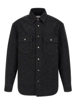 Casablanca Laser Long-sleeve Denim Shirt - Black