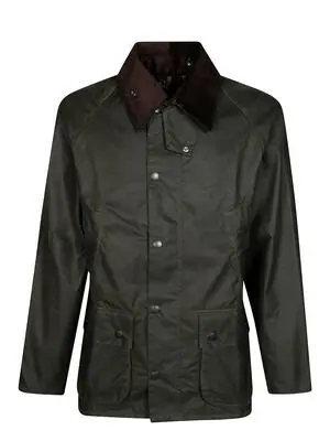 Barbour Bedale Wax Jacket With Corduroy Collar - Verde