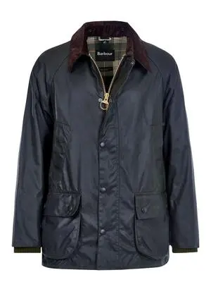 BARBOUR BARBOUR Corduroy Spread Collar Waxed Cotton Long Sleeve Coat