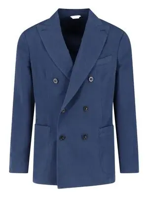 Boglioli Double Breasted Cotton-silk Jacket - Blue