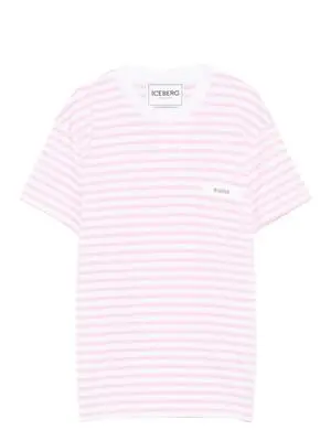 Iceberg Striped Cotton T-shirt - Pink