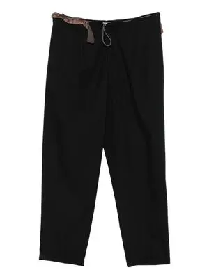 MAGLIANO Cotton Paisley Print Drawstring Trousers With Belt Loops - Black