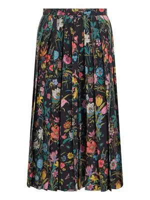 GUCCI GUCCI Floral Silk Midi Skirt