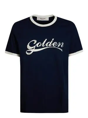 GOLDEN GOOSE Golden Goose Men's T-Shirt With Textured Rib Knit