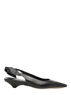 VIC MATIE Leather Slingback Pumps With Bow Detail - Black