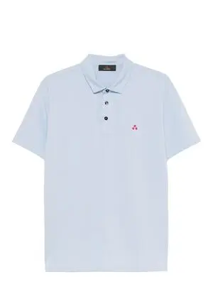Peuterey Peuterey Mini Logo Button Closure Short Sleeve Polo For Men Light Blue