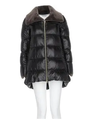 Herno Down Coat With Fur Collar - Brown